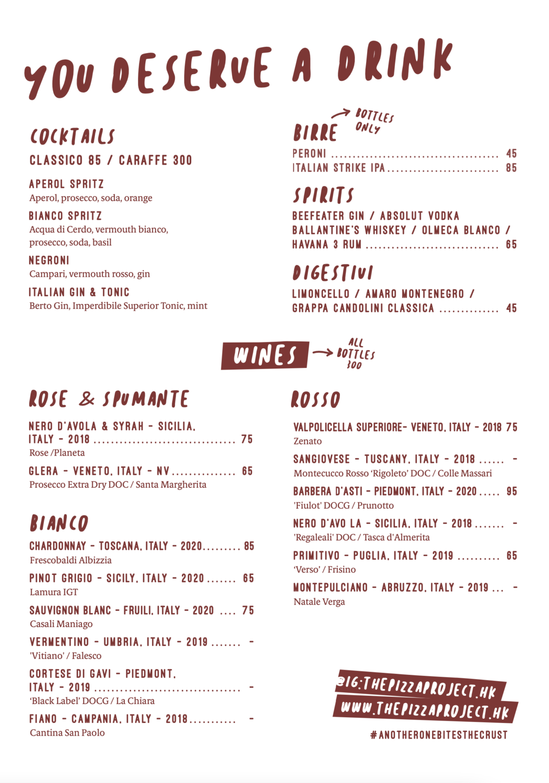 Central - Lunch Menu - The Pizza Project